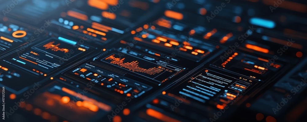 Cybersecurity risk assessment with ai dashboards in a futuristic space ...