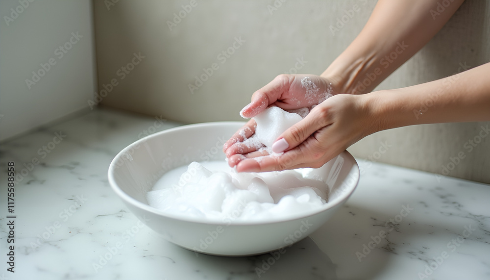 Realistic handwashing routine for immune support, washing hands in ...
