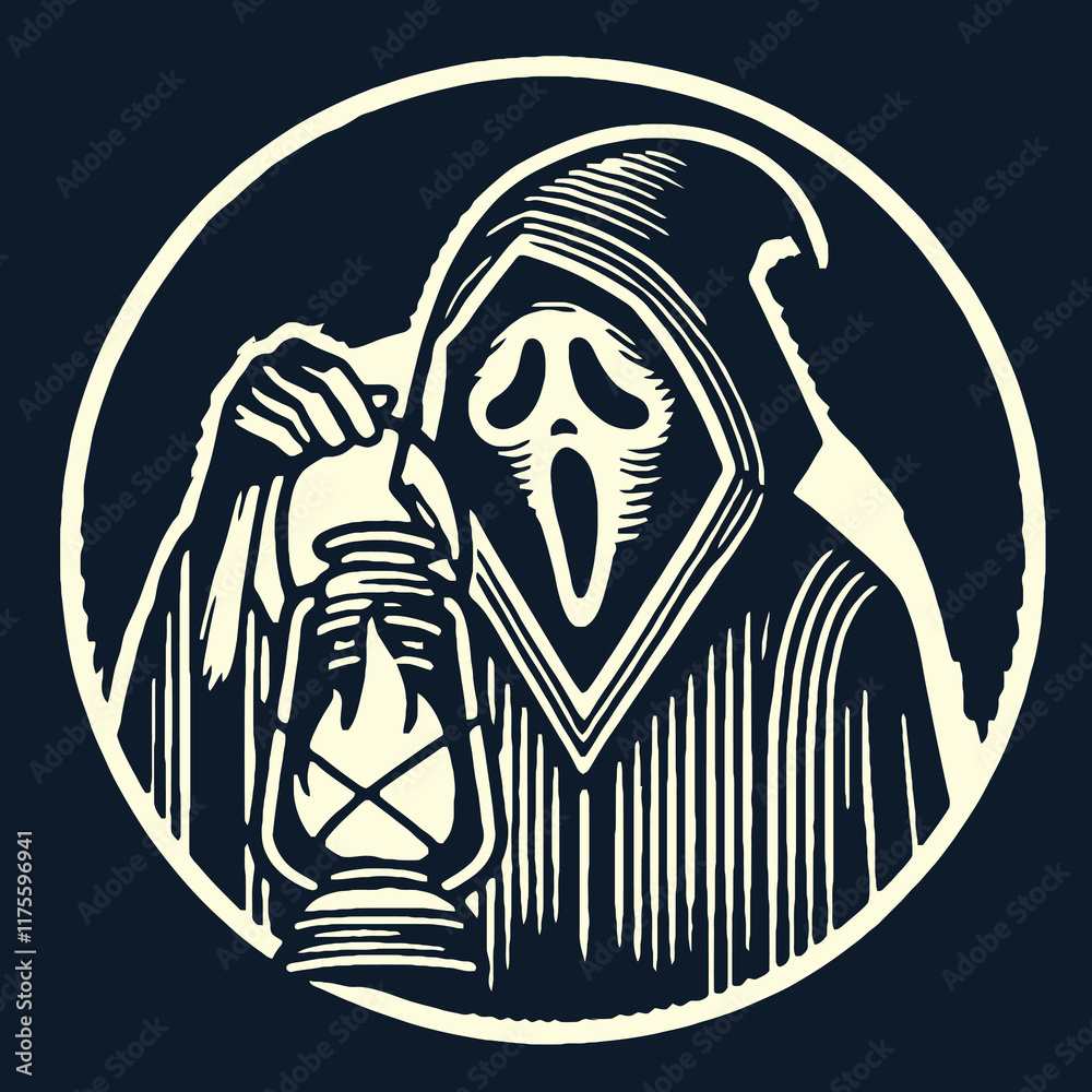 Scream vector illustration. Scary face icon. Ghost face . Horror movie ...