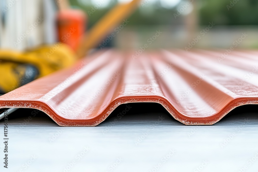 Red metal roofing sheet with wave design for construction and ...