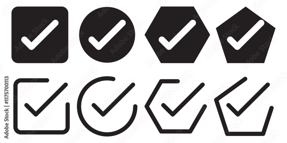 Check mark icons. Check marks symbol, logo. Green checkmark ...