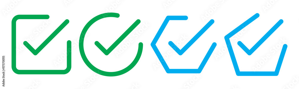 Check mark icons. Check marks symbol, logo. Green checkmark ...