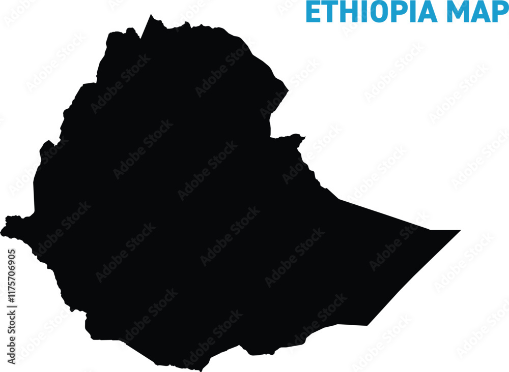 High detailed map of Ethiopia. Outline map of Ethiopia. Africa 素材庫向量圖 ...