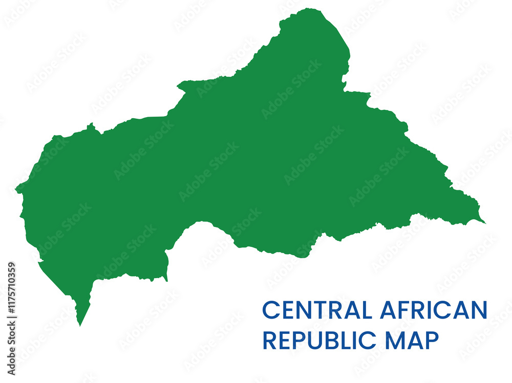 High detailed map of Central African Republic. Outline map of Central ...