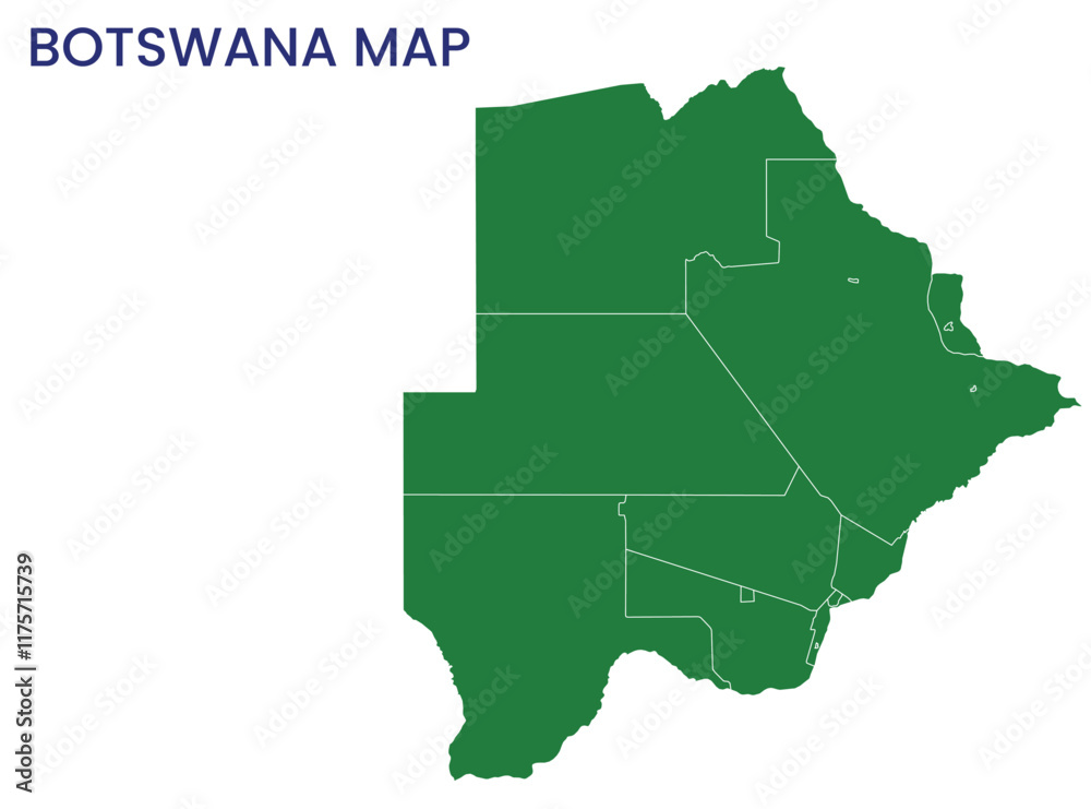 High detailed map of Botswana. Outline map of Botswana. Africa Stock ...