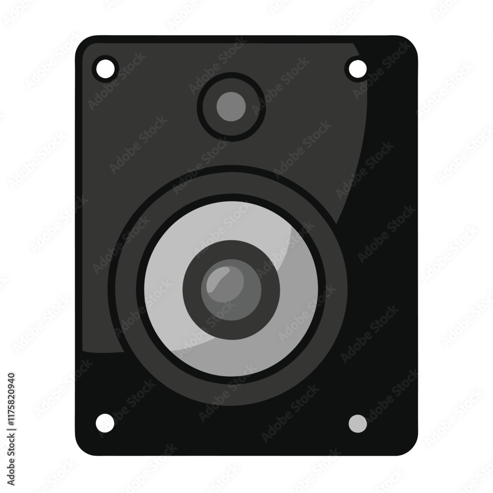 Black Woofer Speaker Vector Illustration Clipart, Line Art, and Cartoon ...