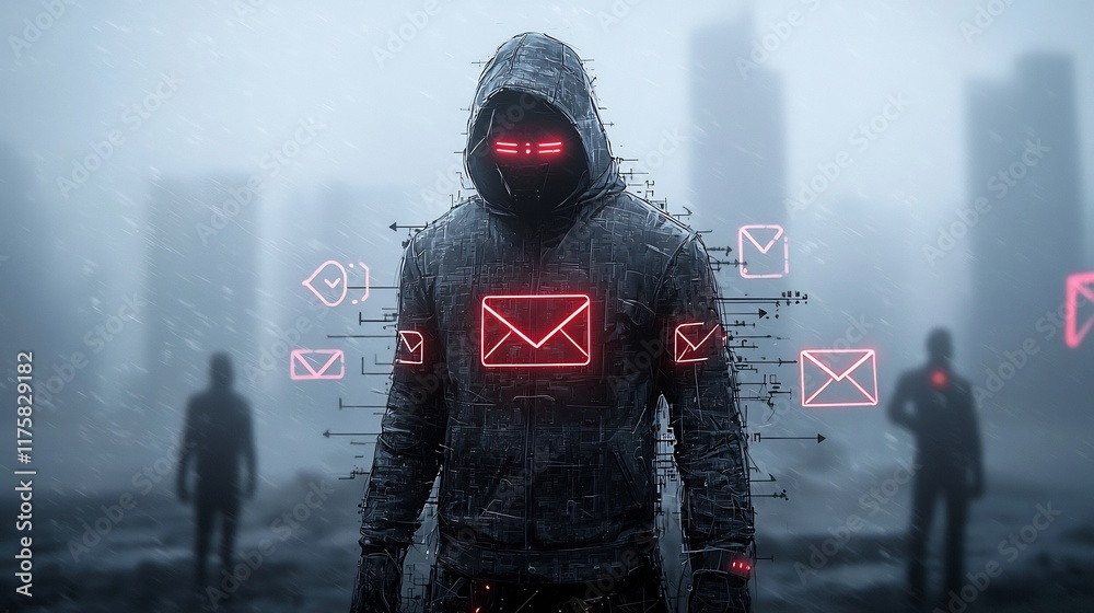 Digital envoy navigates uncertain urban landscape cyberpunk alliance ...