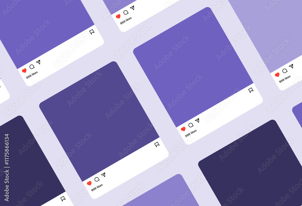 instagram post mockup vector. social media instagram carousel post ...