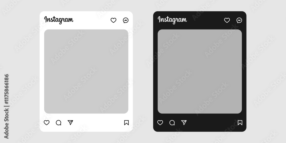Vector de Stock instagram post mockup vector. social media instagram ...