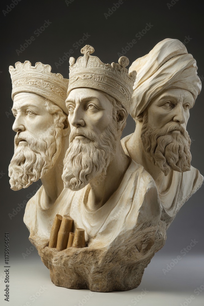 Day of Los Reyes / Three Kings Day Three wise men sculptures with ...