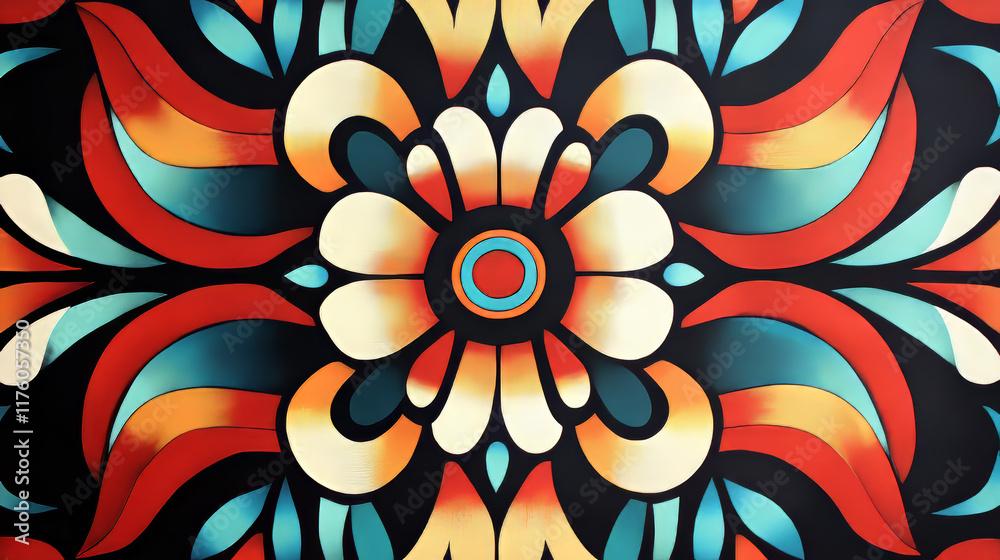 A contemporary take on a classic floral motif. The bold, graphic shapes ...