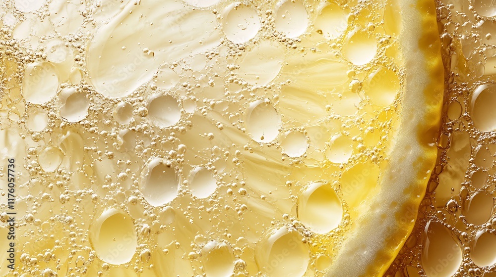 Macro Photography of Lemon Slice Submerged in Sparkling Liquid Stock ...