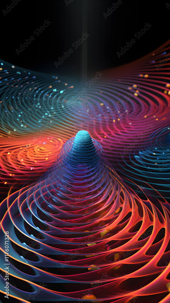 Visualization of Hz Radio Waves: Conceptual Illustration of Frequency ...