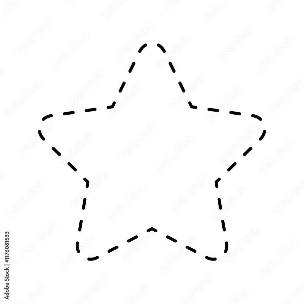 Dotted star form isolated on white background. Geometric shape with ...