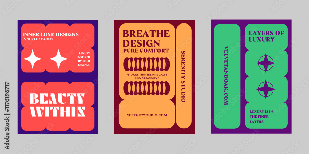 Event poster set with minimalist maximalist style, Promo and sale flyer ...