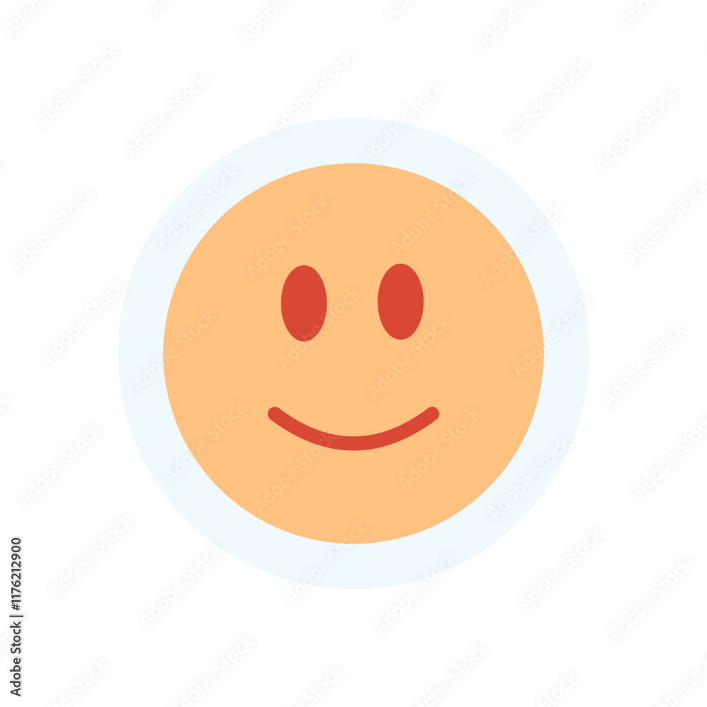 Sticker emoji character with smile. Cute emoji representation with a ...