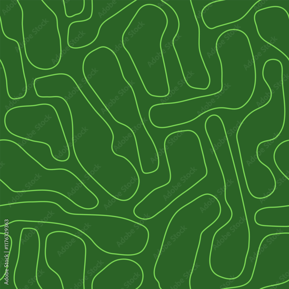 Golf course layout outline seamless pattern. Top view of vector map ...