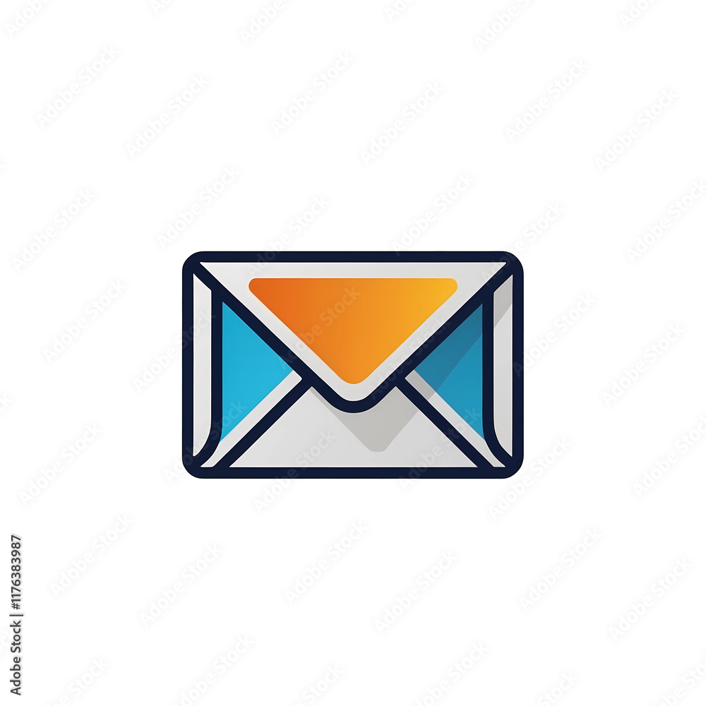 Flat Logo Style Illustration of email with Colorful and Soft Designs in ...