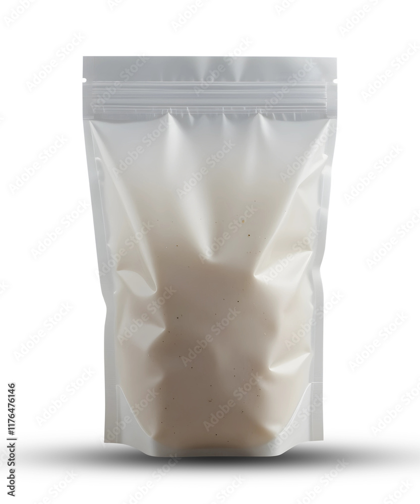 Blank sliver plastic bag. Food snack, chips packaging transparent ...