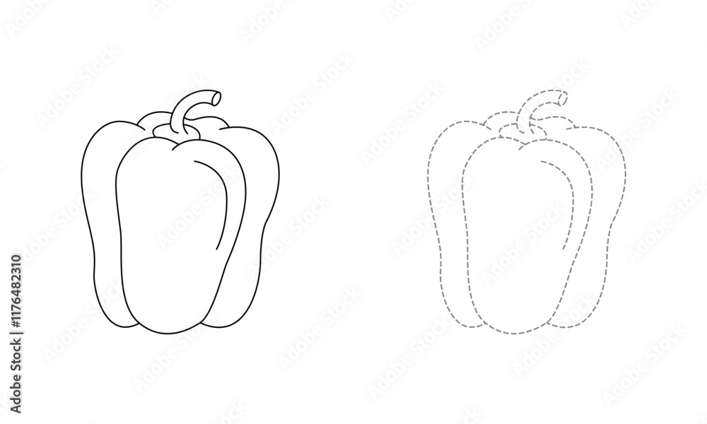 Vector de Stock Tracing lines for toddlers. Handwriting practice sheet ...
