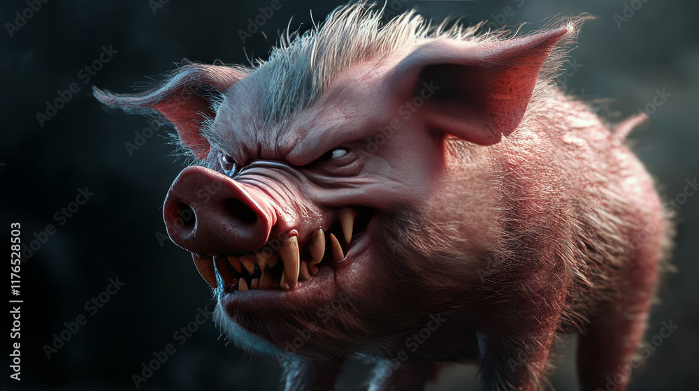 Forest wild boars cartoon mascots showing red and brown angry pigs with ...