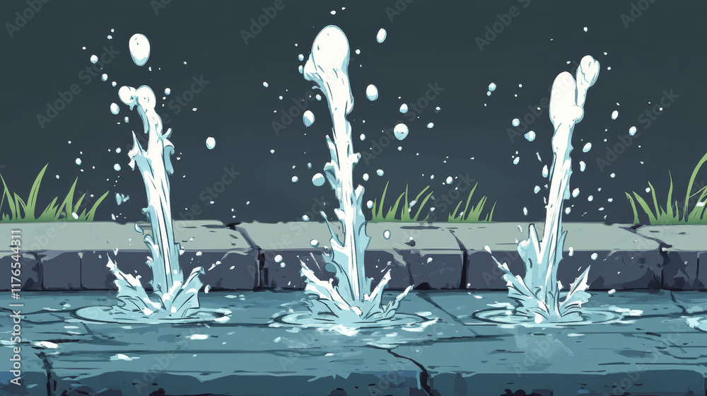 Ilustración de Stock Water splash sprite sheet animation for FX effect ...