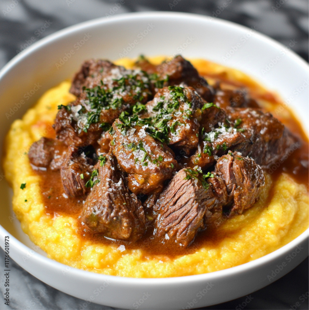Beef with Creamy Polenta, Ingredients: For the Beef, beef chuck roast ...