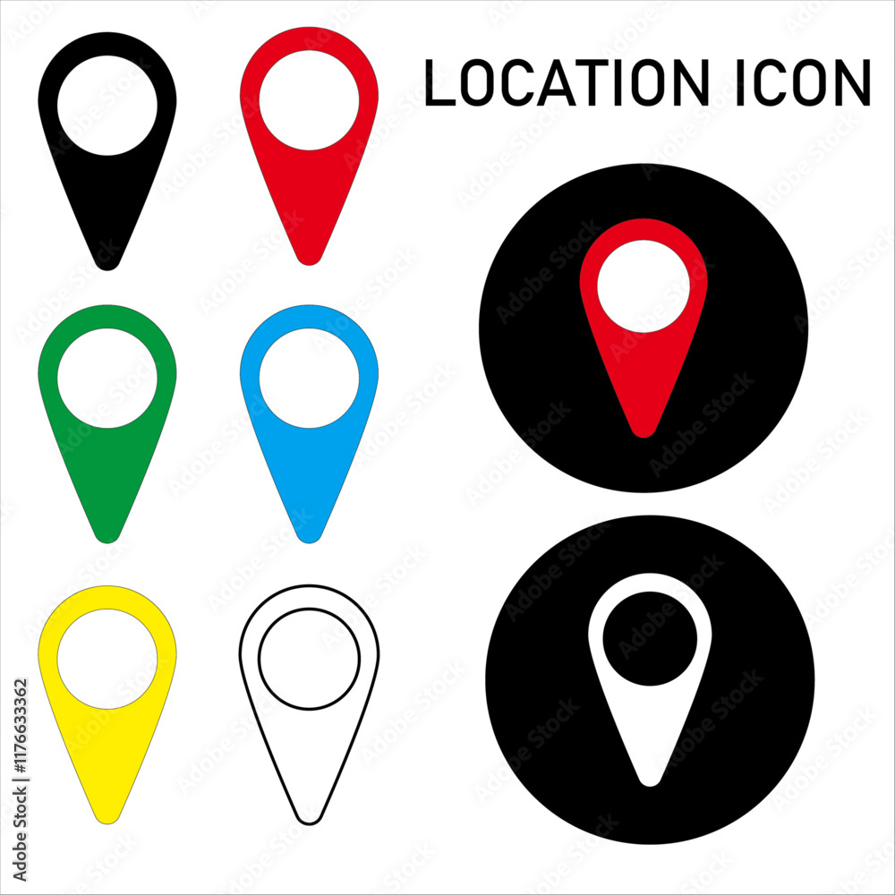 location icon set Stock Vector | Adobe Stock