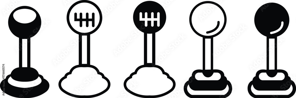 transmission shifter icon set. Car drive mode in gearbox symbols ...
