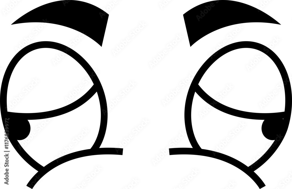 Cartoon eye icon. Expressive eyes vector. Caricature comic emotions or ...