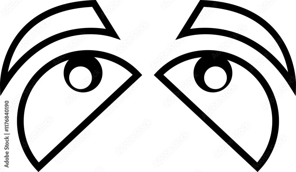 Cartoon eye icon. Expressive eyes vector. Caricature comic emotions or ...