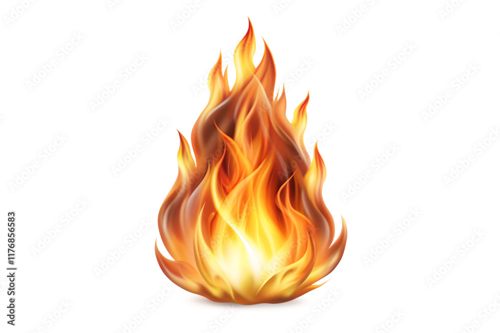 Realistic fire flame isolated on transparent background. png Stock ...
