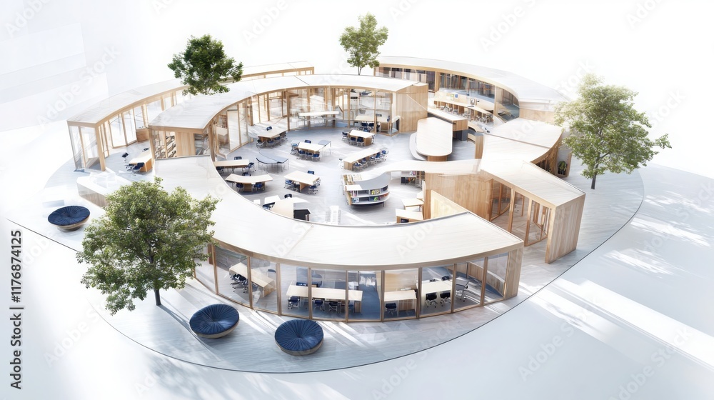 Innovative classroom design showcasing polycentric layout modern ...