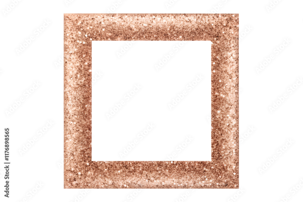 Rose gold glitter frame isolated on transparent background. png Stock ...