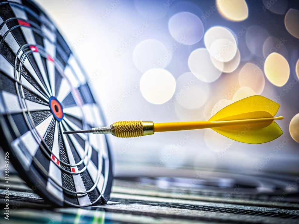 Missed Target: Yellow Dart Double Exposure Stock Photo - Abstract ...