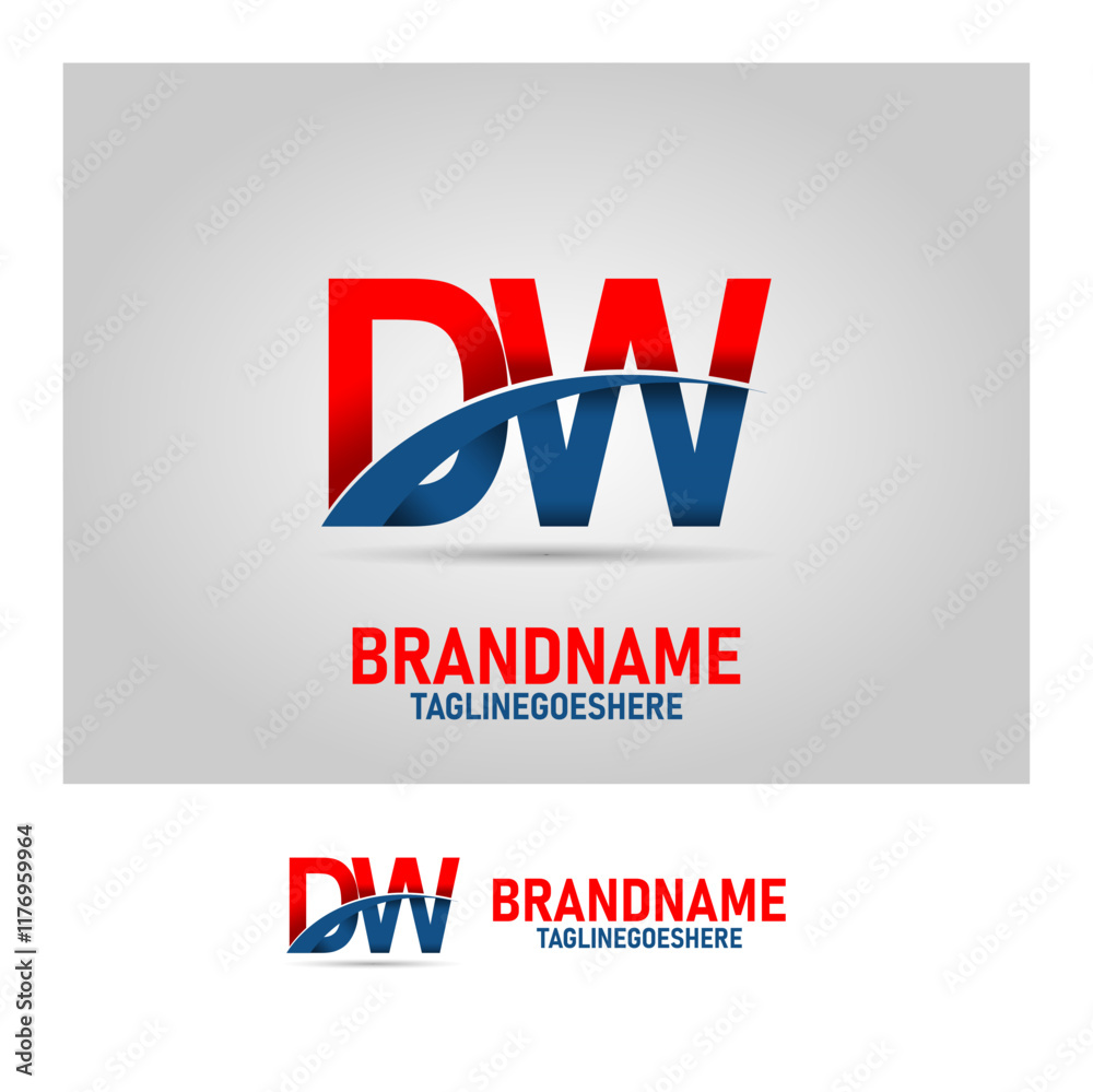 DW Logo Professional red and blue colors for company logos and web ...