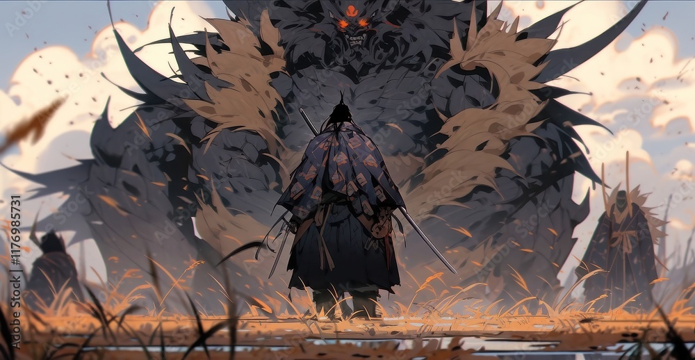 Legendary Samurai Character Design, intricately detailed digital ...