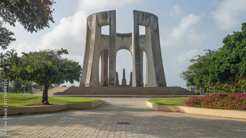 The monument at Kwame Nkrumah Memorial Park and Mausoleum, the African ...