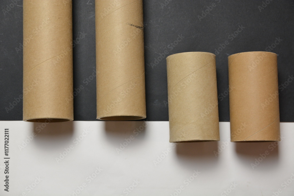 Foto de Stock Cardboard cores of different sizes for winding various ...