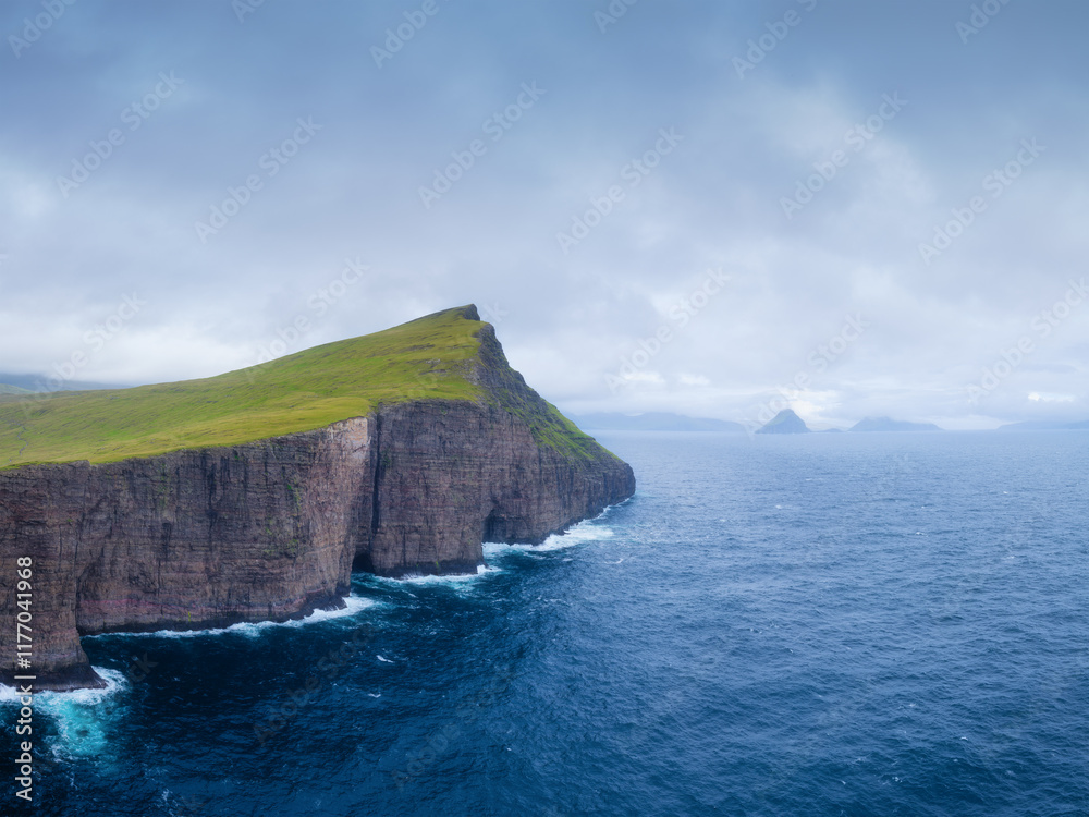 Faroe Islands, Denmark. Nordic Nature. Scandinavia. Panoramic view of ...