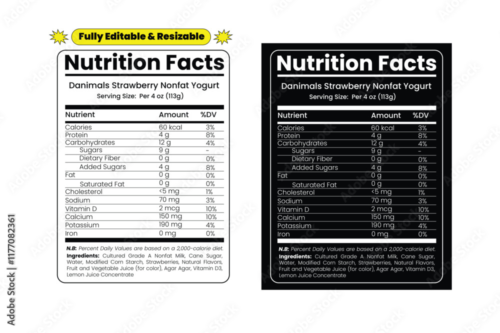 Danimals nutrition facts. Nutrition facts label and nutritional value ...