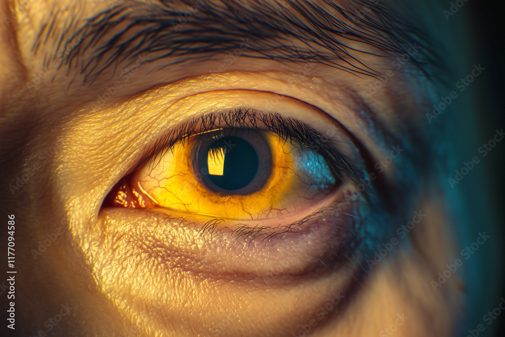 Deep jaundice in Korean male patient. Yellowish discoloration of skin ...