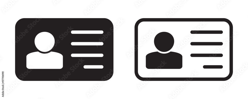 ID Card icon. Employee clerk card, driver license, Identification card ...