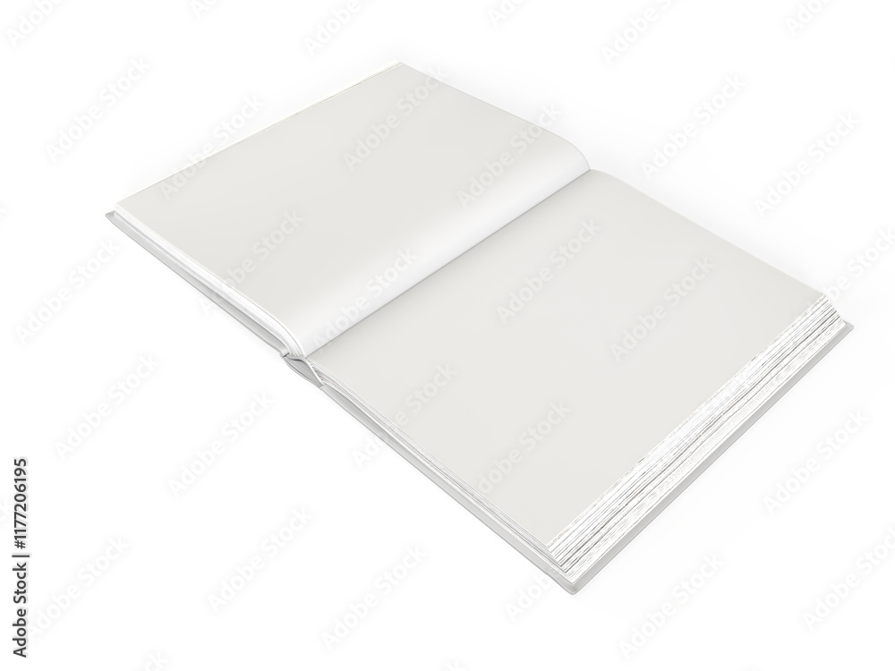Open Magazine or Book cover mockup design isolated on white background ...