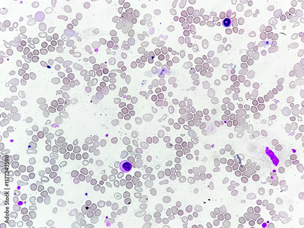 Hematological slide of Microscopic image showing severe microcytic ...
