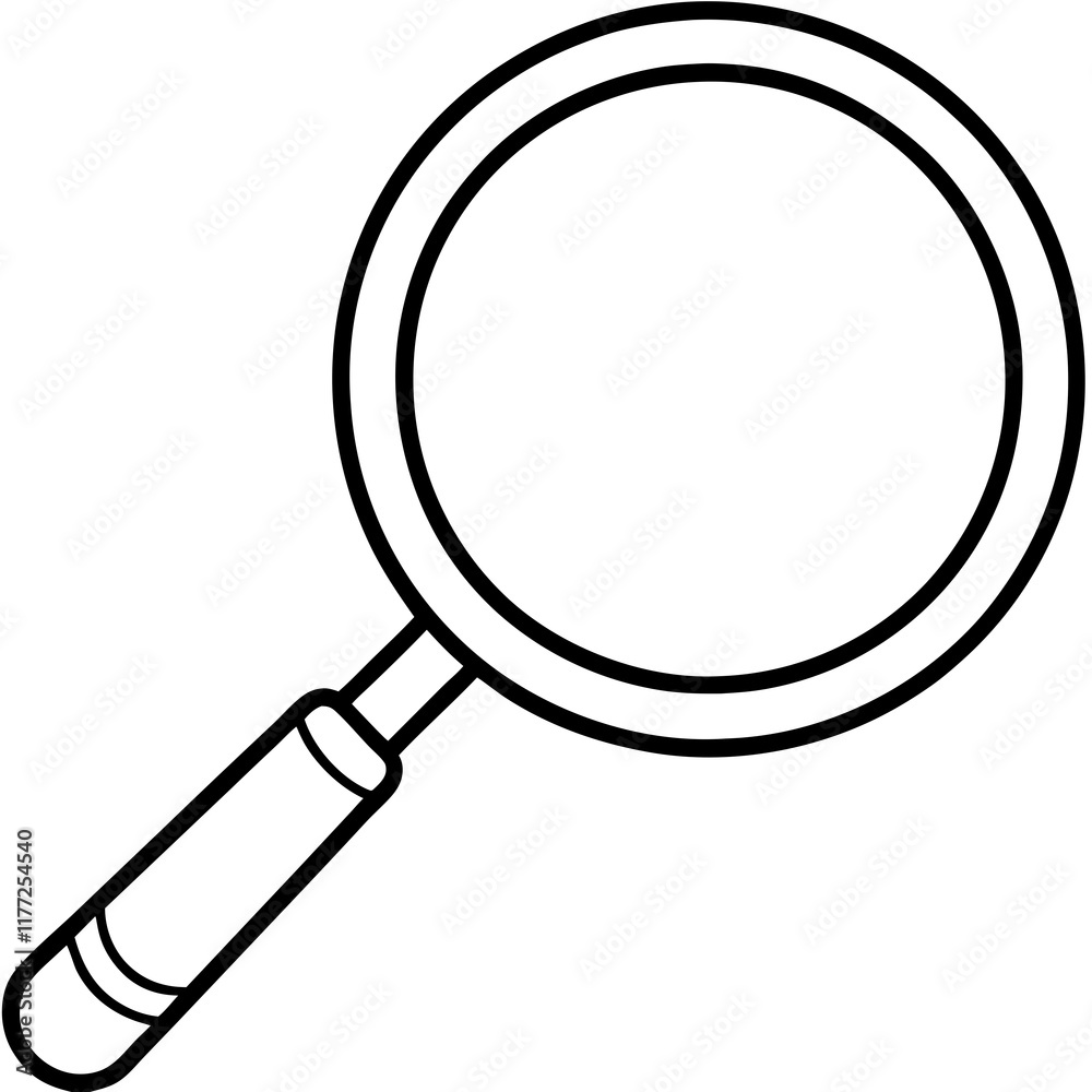 Magnifying Glass Line Art Vector Illustration Stock Vector | Adobe Stock