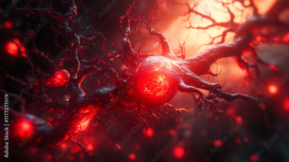Microscopic View of a Blood Clot in Vascular Tissue Highlighting ...