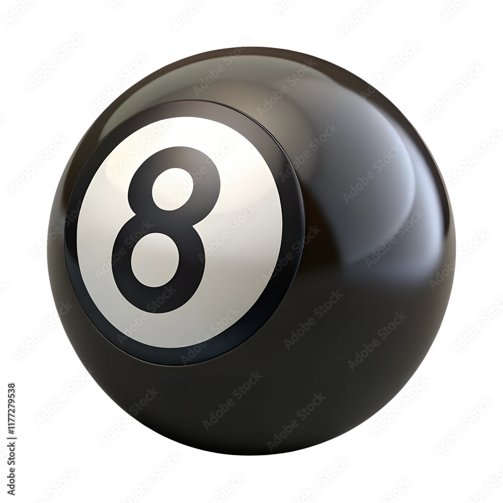 Billiard black pool ball number eight illustration with background ...
