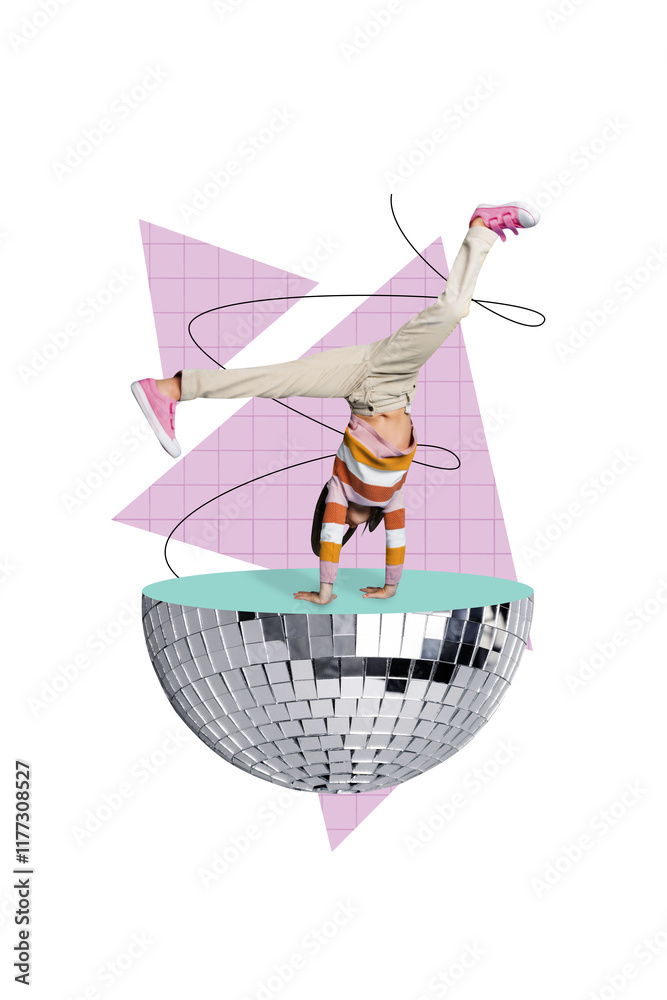 Photo composite invitation collage placard of young child dancing ...