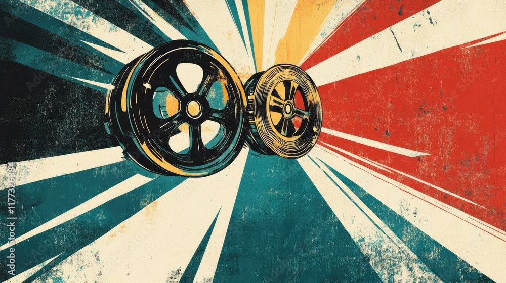 Vintage-inspired movie poster with bold title, dramatic visuals, and ...